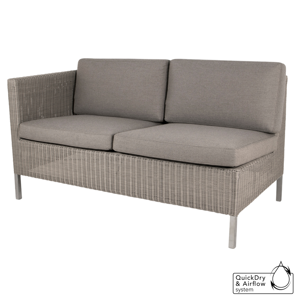 Cane-line Connect Woven 2-Seater Dining Lounge Sofa – Right Module ...