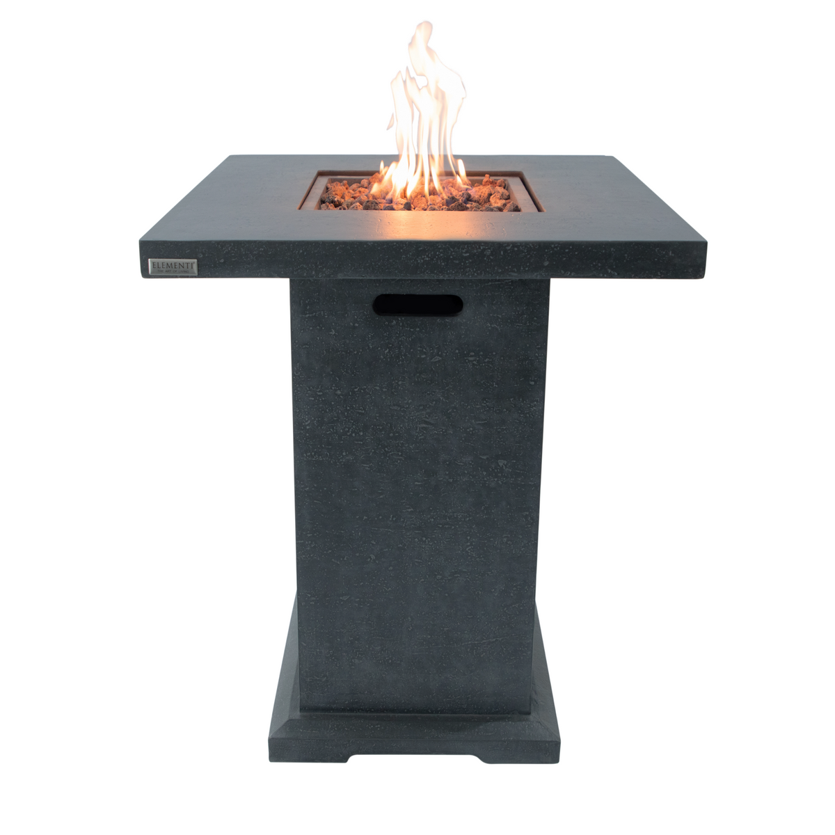 Elementi Montreal Bar Table – Travertine Propane Fire Table — Lavish Patio