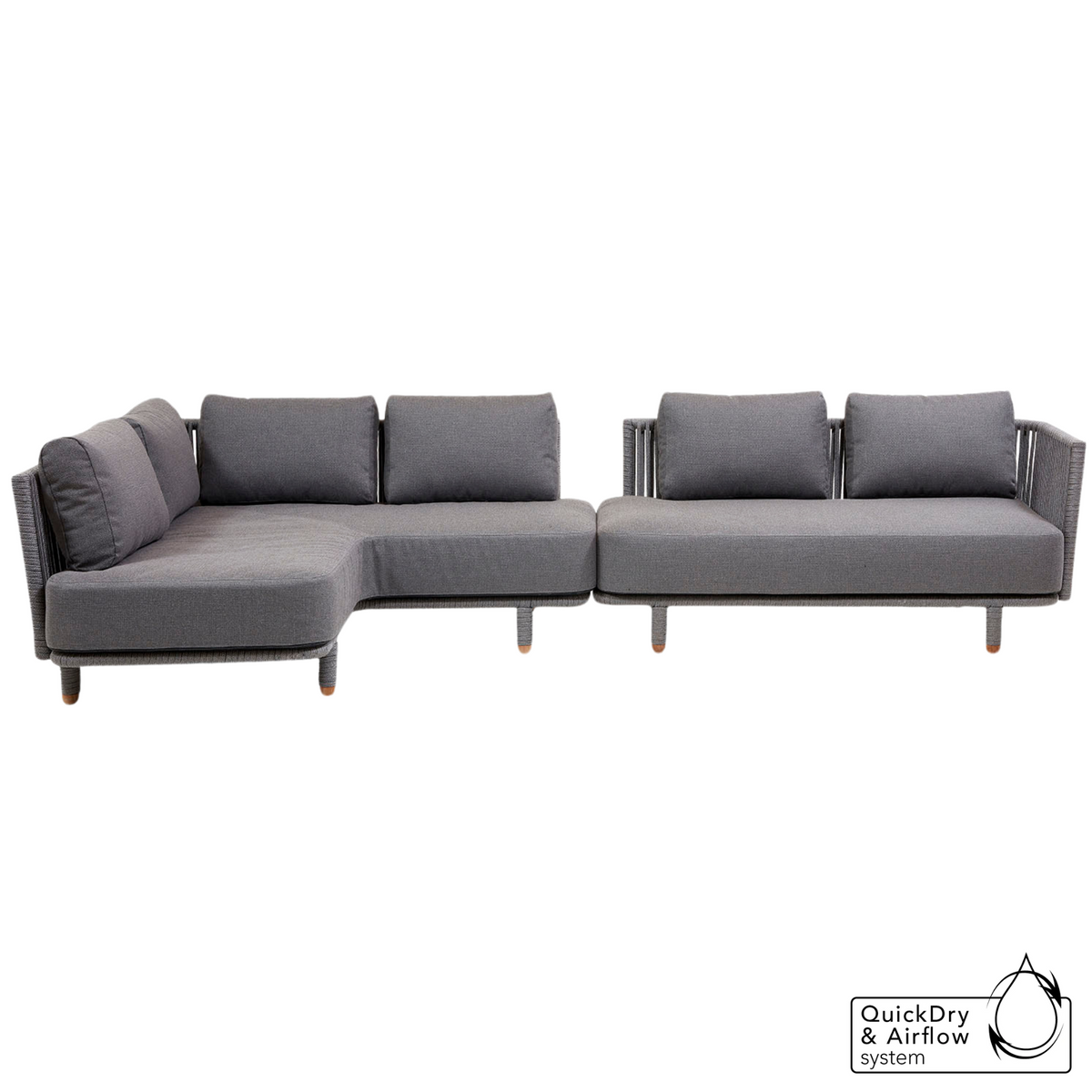 Cane-line Moments Soft Rope Outdoor Sectional Sofa Scandinavian Luxury ...